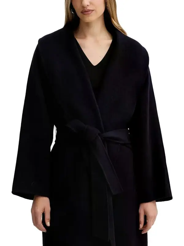 Liviana Conti Belted Long Coat - Blue