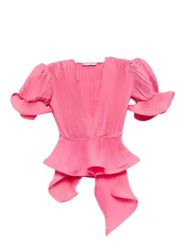 ROWEN ROSE Pleated Puffy Blouse - Pink