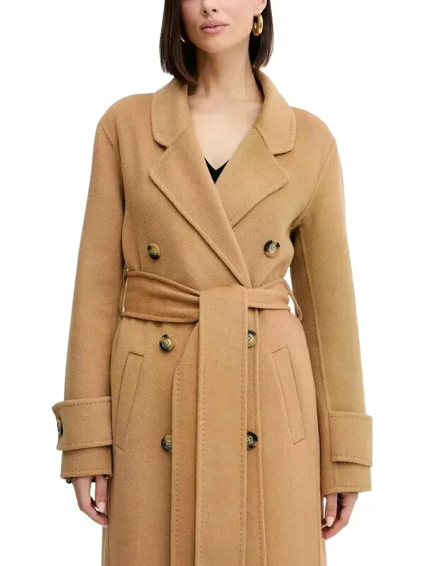 FRACOMINA Belted Double-breasted Coat - Brown