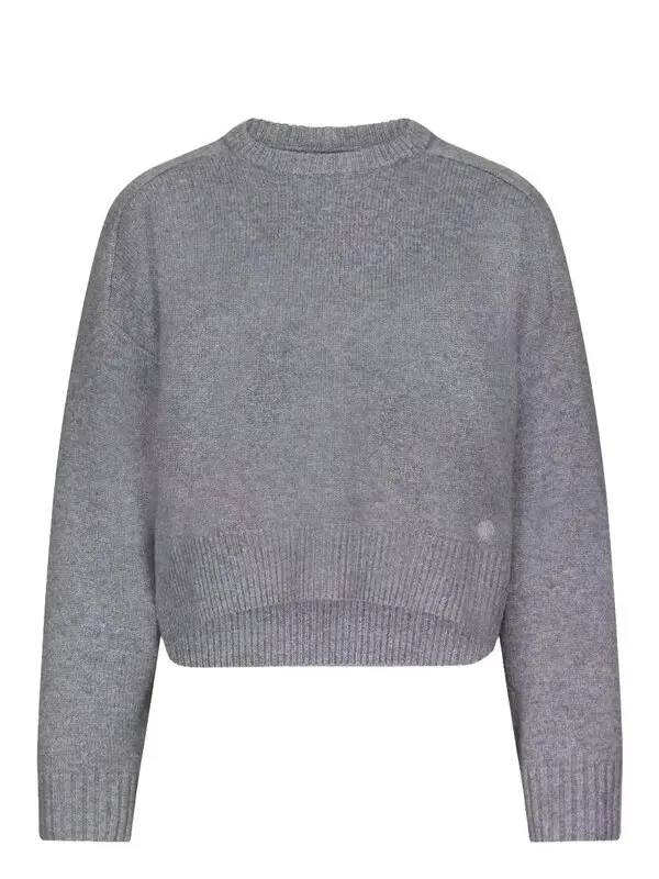 LOULOU Ribbed Cropped Sweater - Grey