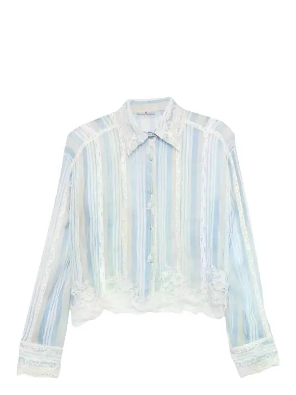Ermanno Scervino Lace Striped Blouse - Blue