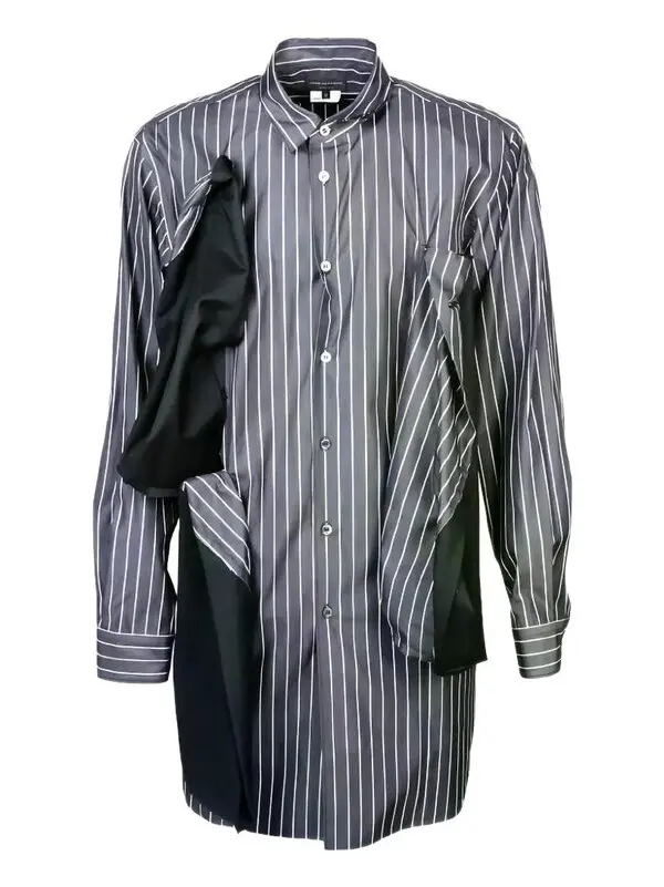 Comme Des Garçons Striped Panelled Shirt - Grey