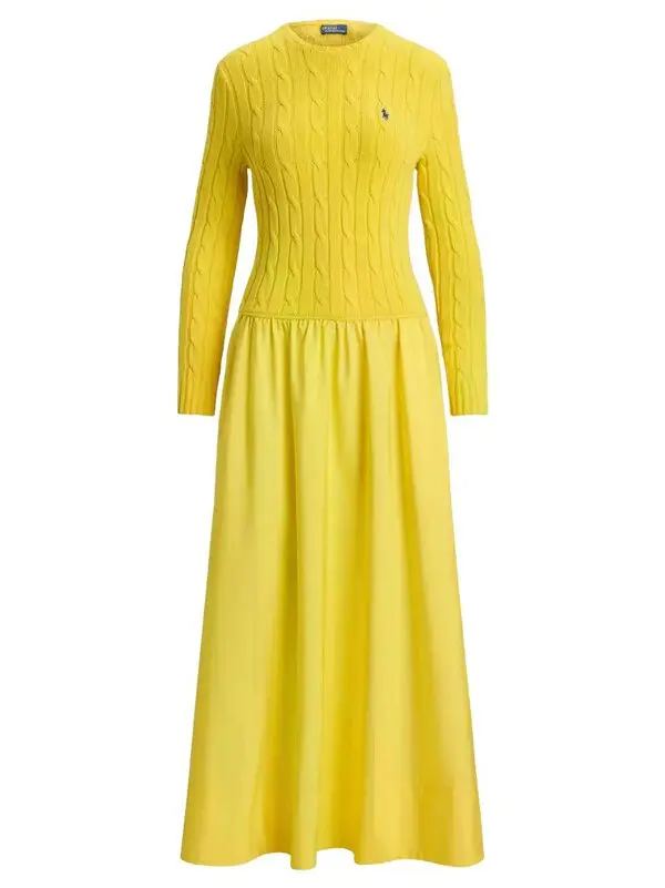 Polo Ralph Lauren Cable-knit Cotton Dress - Yellow