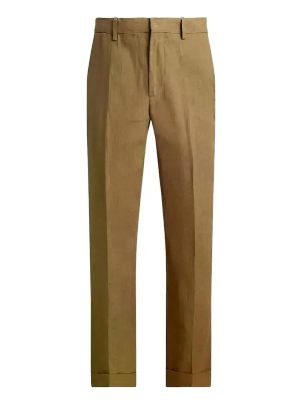 Polo Ralph Lauren Textured-slub Suit Trousers - Brown