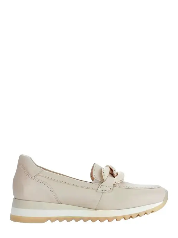Gabor Chain-link Leather Loafers - Neutrals