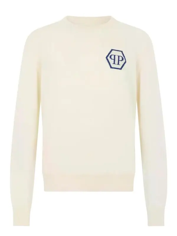 Philipp Plein Jacquard Hexagon Cashmere Knitwear - Neutrals