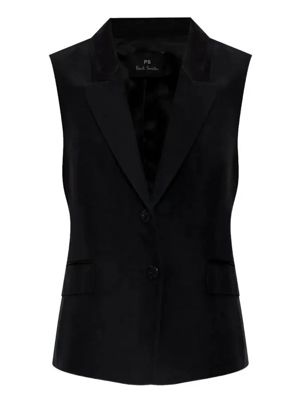 Paul Smith Buttoned Sleeveless Jacket - Black