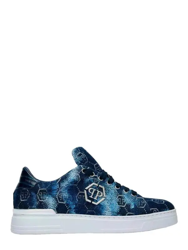 Philipp Plein Jacquard Monogram Denim Low-top Sneakers - Blue