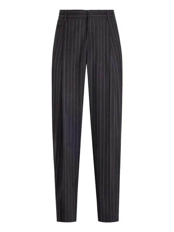 Dolce & Gabbana Striped Pleated Trousers - Blue
