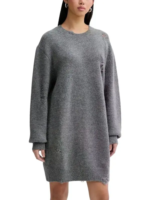 IRO PARIS Distressed Long-sleeve Dress - Grey