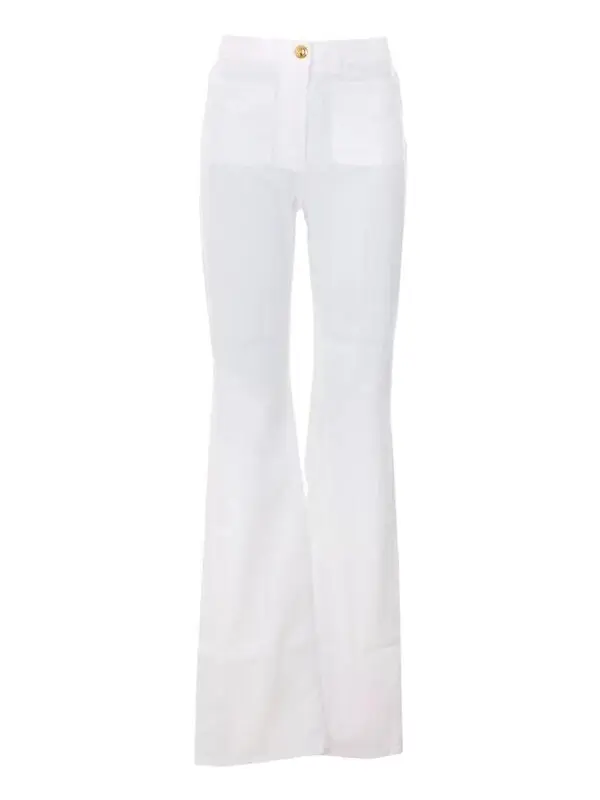 Elisabetta Franchi Logo-button Trousers - White