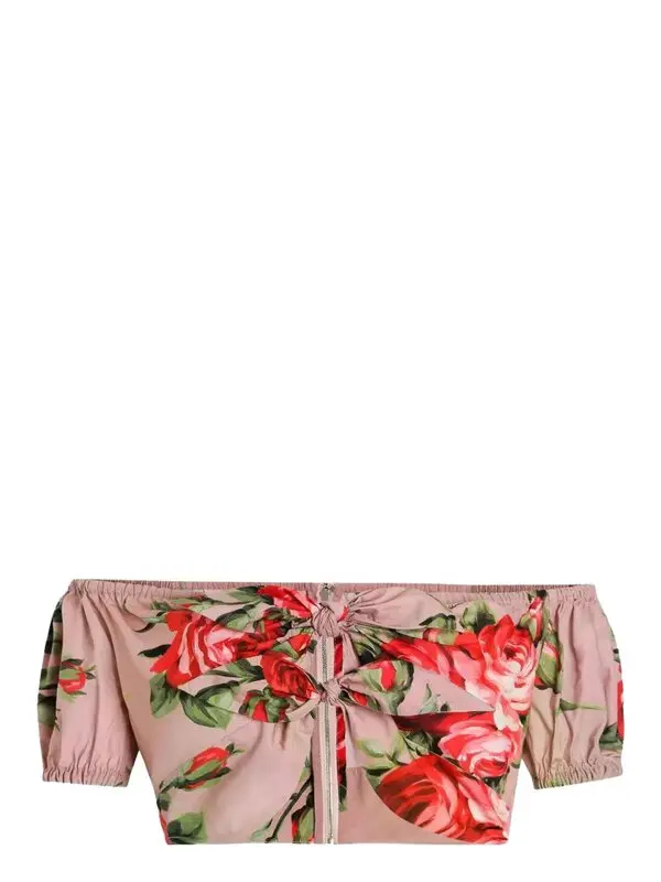 Dolce & Gabbana Floral Knot Top - Pink