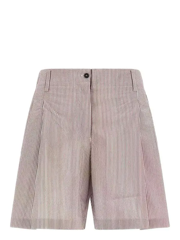 Brunello Cucinelli Button-fastening Striped Shorts - Brown