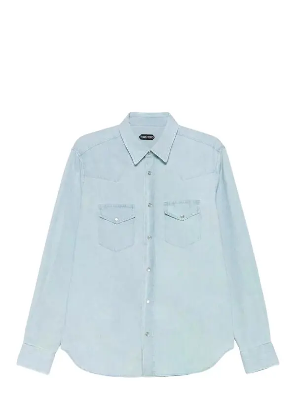 TOM FORD Chest-pocket Denim Shirt - Blue