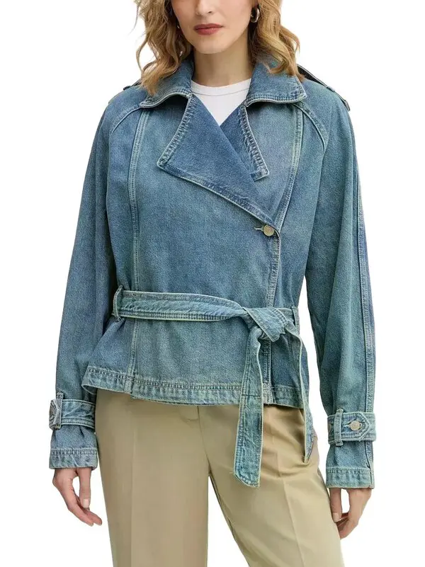 Guess Belted Denim Jacket - Blue