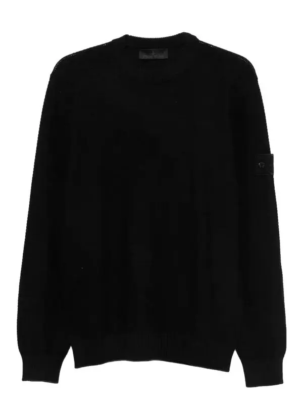 Stone Island Logo-patch Sweater - Black