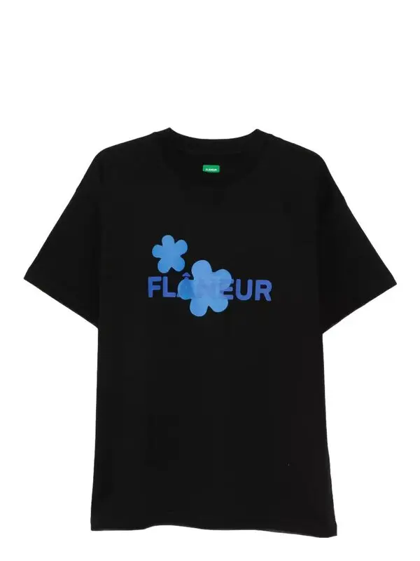 FLANEUR Organic Flower T-shirt - Black