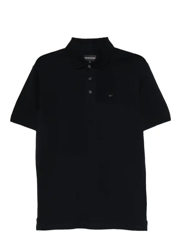 Emporio Armani Logo-detail Polo Shirt - Black