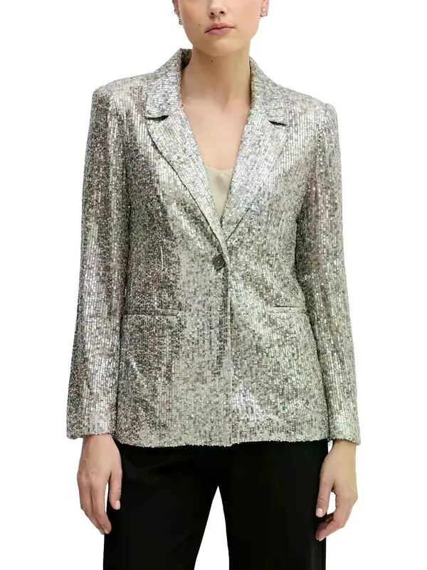 HOSS INTROPIA Emilia Sequin-embellished Blazer - Silver