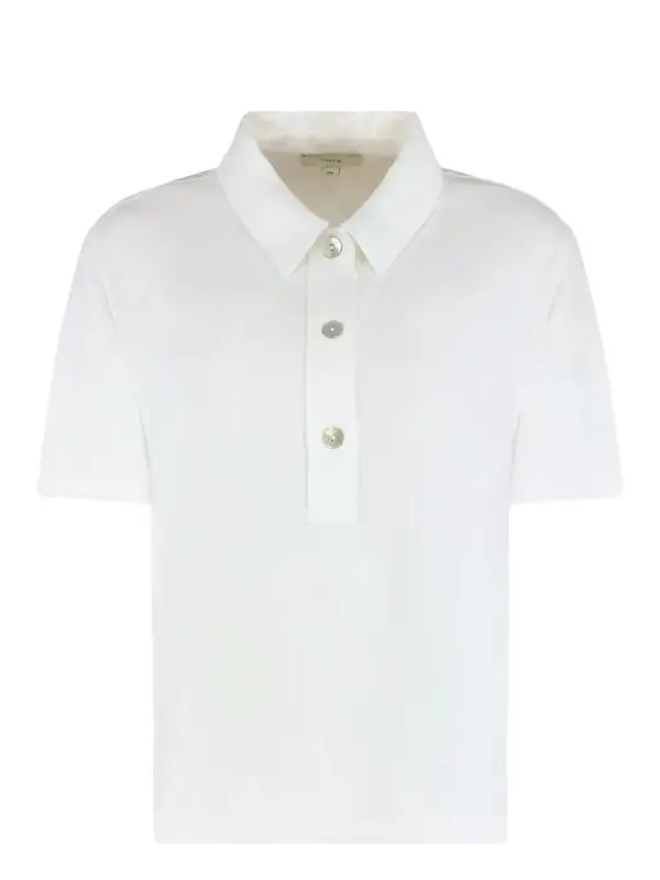 Vince Buttoned Polo Top - White