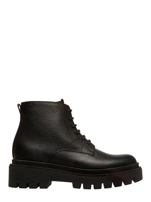 Bally Grained Leather Lace-up Boots - Black