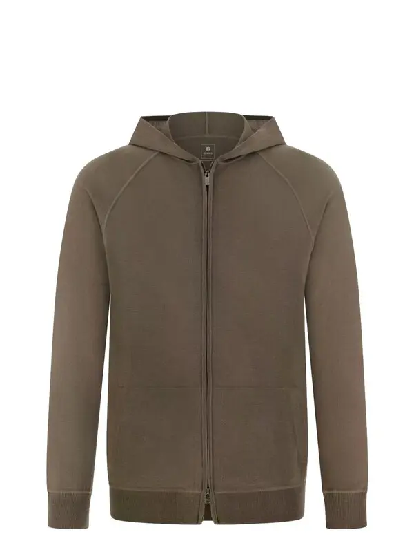 Boggi Milano Full-zip Hooded Jumper - Neutrals