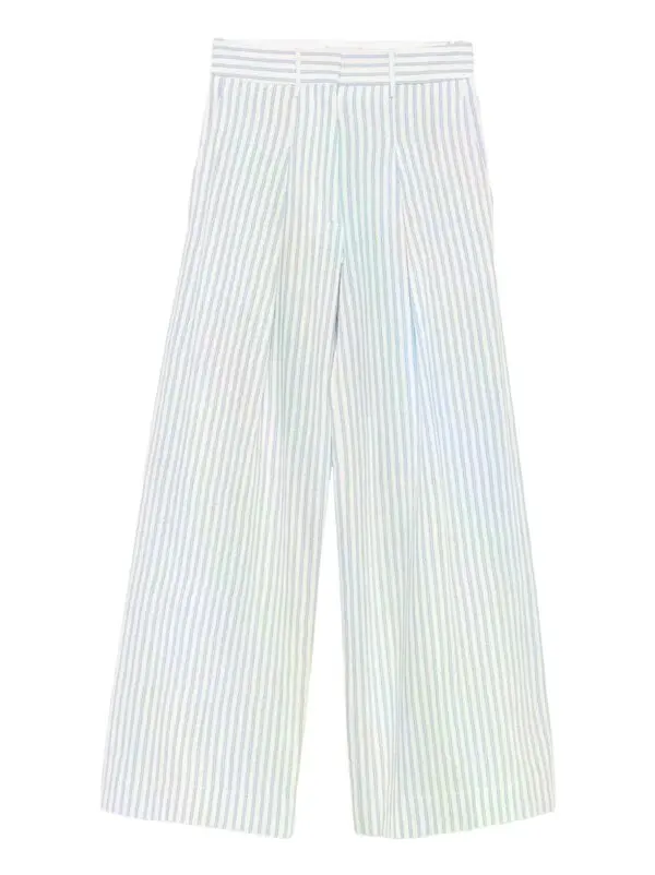 FORTE_FORTE Striped Pleated Trousers - Blue