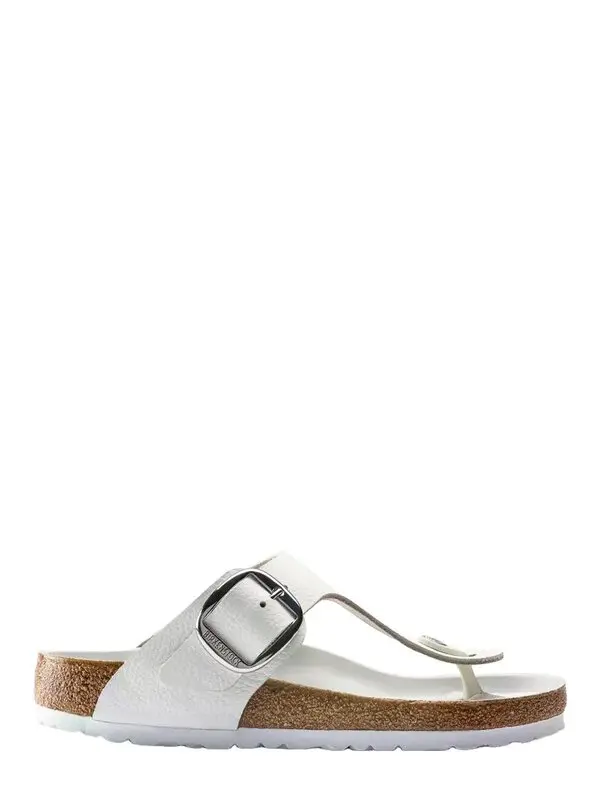 BIRKENSTOCK Big Buckle Leather Flip-flops - White