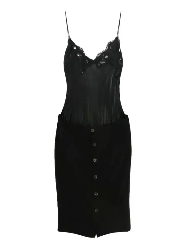 Jean Paul Gaultier Lace-detailed Mini Dress - Black