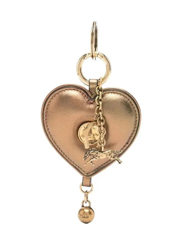Chloé Heart-shaped Keyring - Gold