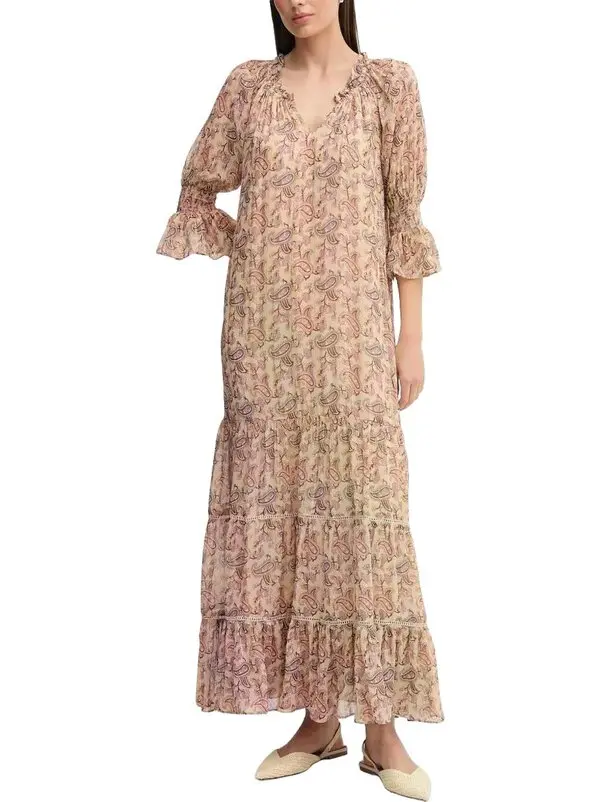 HOSS INTROPIA Ruffled Paisley Tiered Maxi Dress - Neutrals