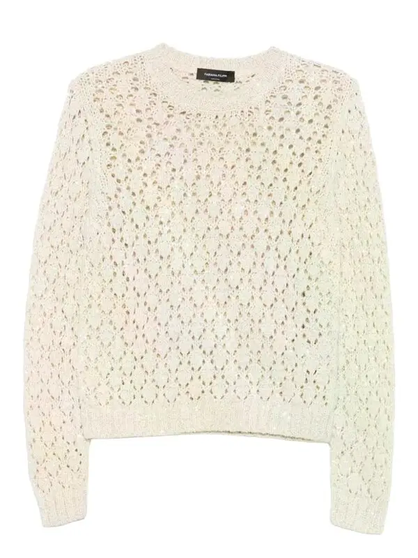 Fabiana Filippi Open-knit Crew-neck Sweater - Neutrals