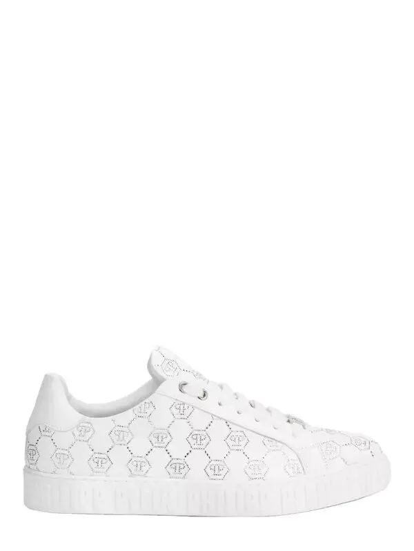 Philipp Plein Carson Monogram Strass Low-top Sneakers - White