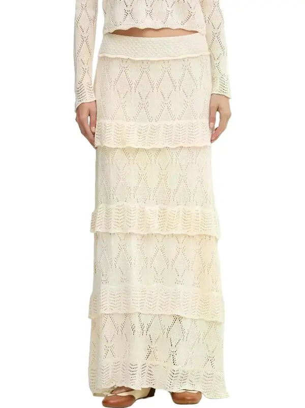 HOSS INTROPIA Raquel Ruffled Crochet Skirt - Neutrals