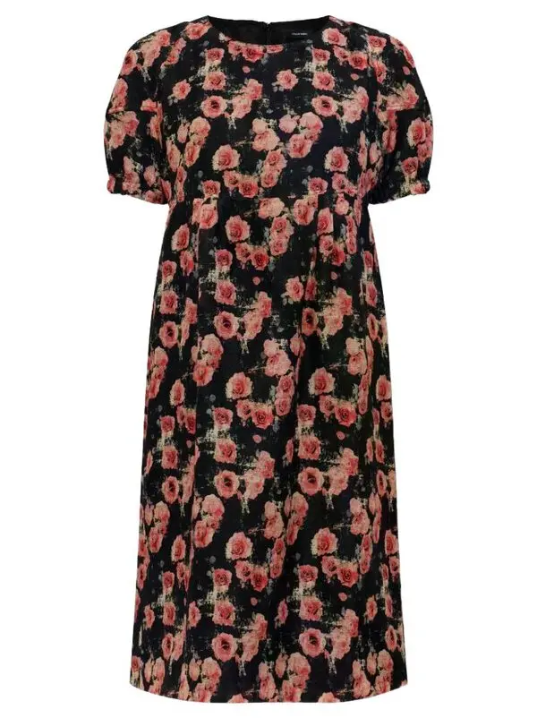 R13 Rose-print Mini Dress - Black
