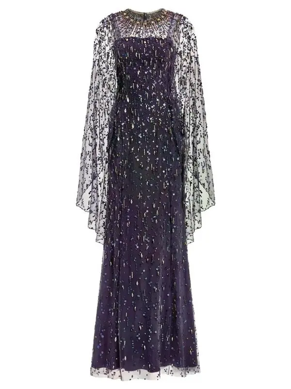 Jenny Packham Hestia Embellished Maxi Dress - Purple
