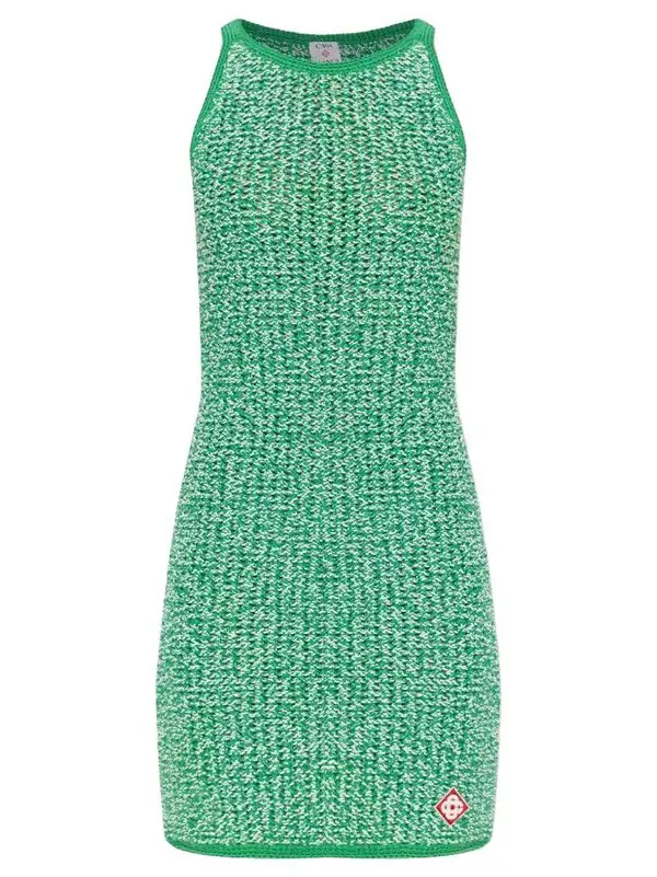 Casablanca Logo-patch Mini Dress - Green