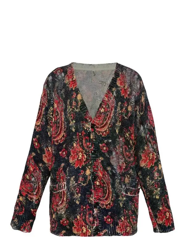 R13 Paisley-print Cardigan - Black