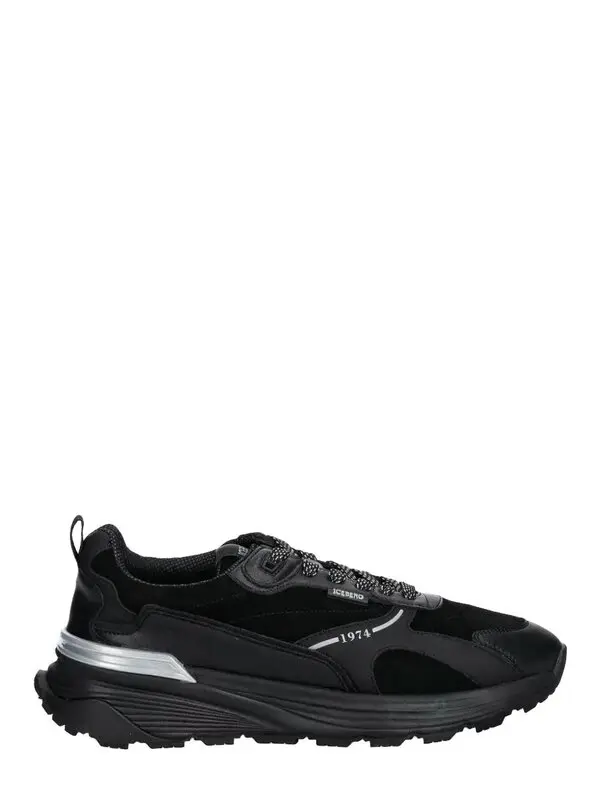 Iceberg Silver-tone Panel Sneakers - Black