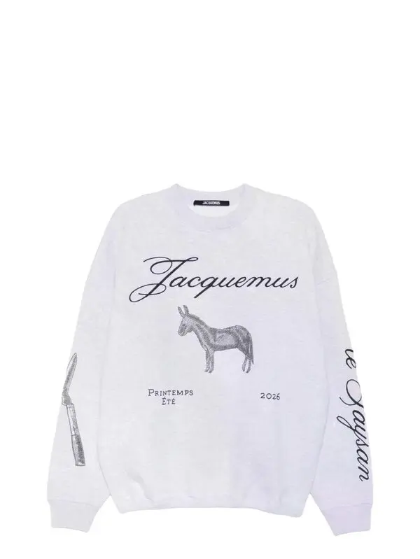 Jacquemus Graphic-print Jacquard Sweatshirt - Grey