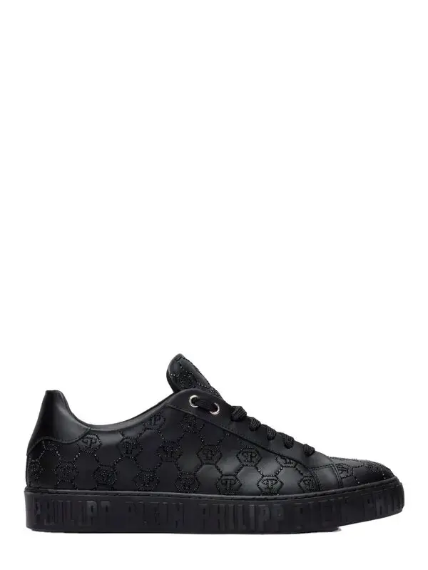 Philipp Plein Carson Monogram Strass Sneakers - Black