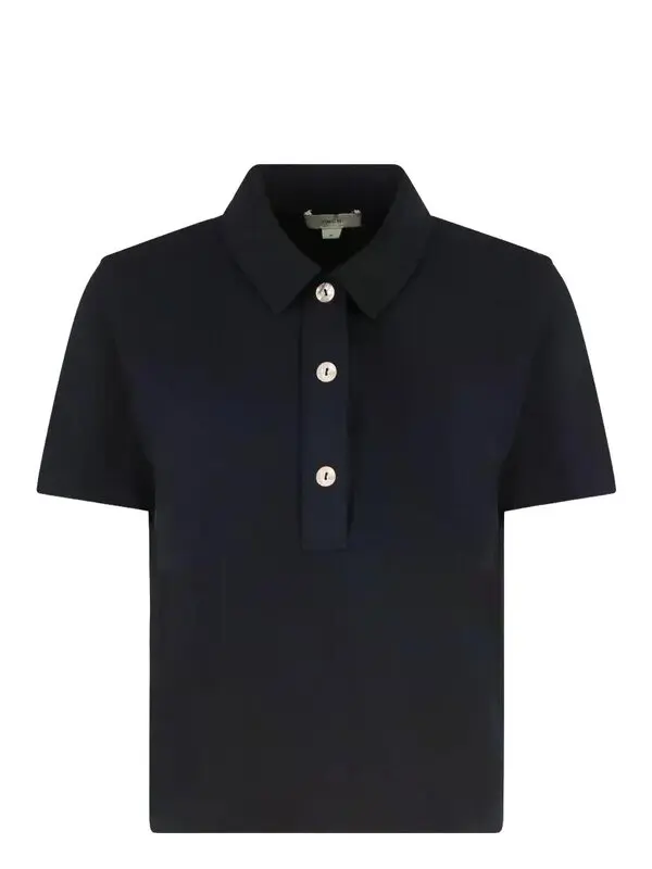 Vince Buttoned Polo Top - Blue