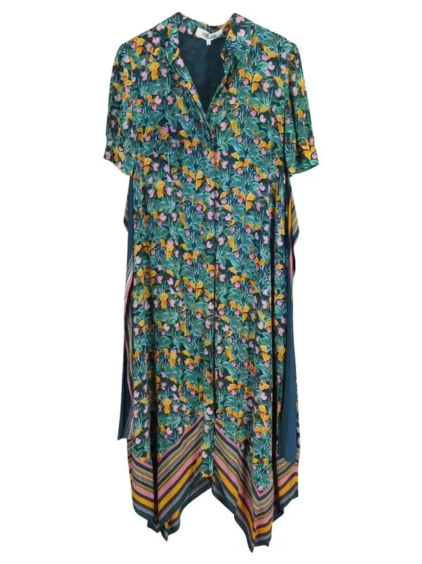Diane Von Furstenberg Vintage Kendyl Belted Print Dress - Green