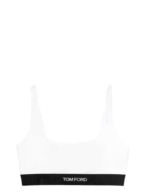 TOM FORD Logo-detail Bra - White