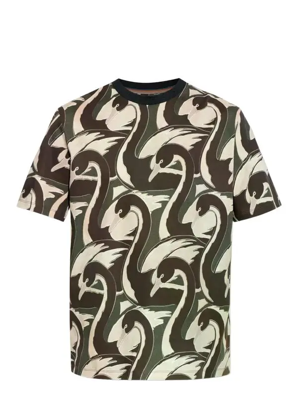 Paul Smith Swan-print T-shirt - Brown