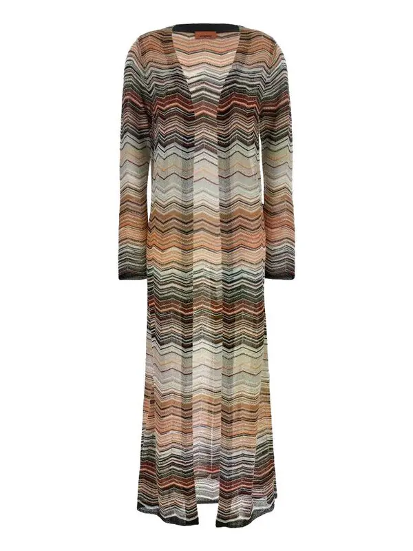 Missoni Chevron Sequin-appliqué Cardigan Coat - Neutrals