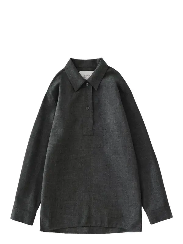Studio Nicholson Half-placket Drop-shoulder Pinole Shirt - Grey