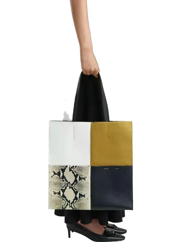 Khaite Piper Patchwork Tote - White