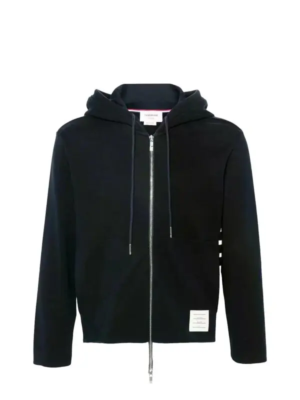 Thom Browne Hooded Zip-up Hoodie - Blue