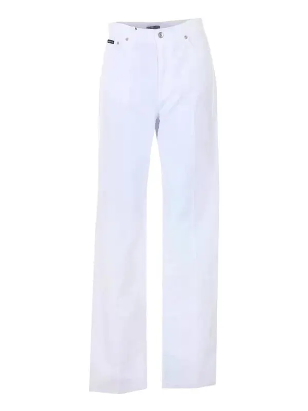Dolce & Gabbana Five-pocket Jeans With Logo Detailing - White